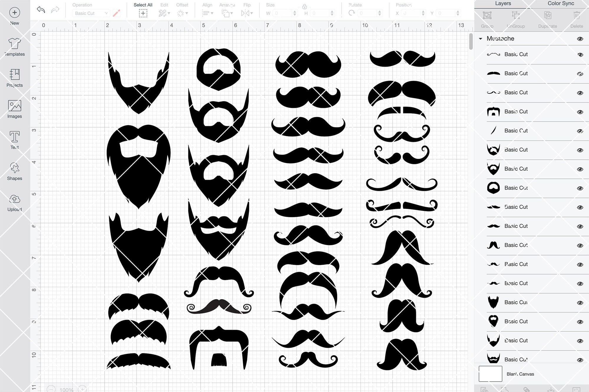 36 Mustache SVG Dad & Mustache Sublimation Shapes Svg Png | Etsy