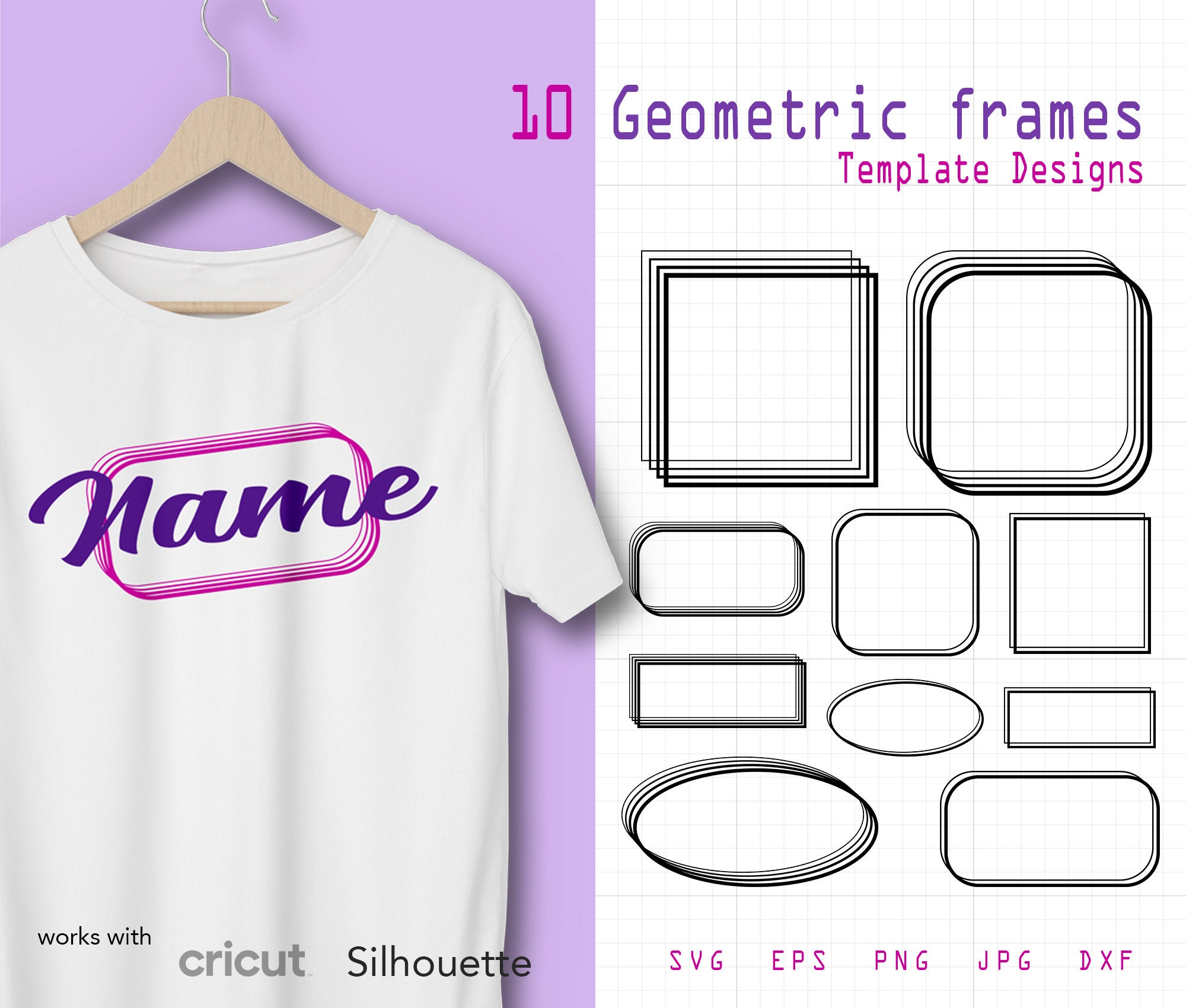 10 Geometric Frame Svg Double Frame Svg Rectangle Border - Etsy
