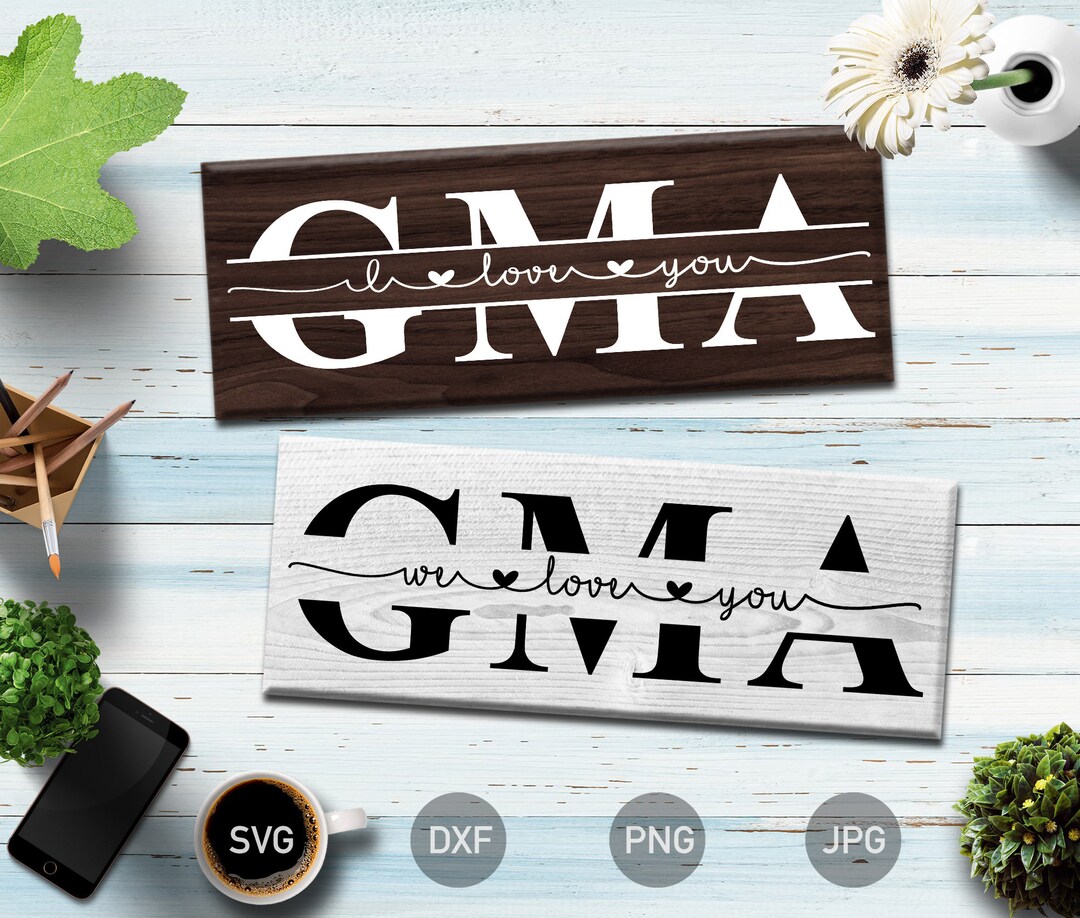 GMA Monogram SVG, Grandma ,G-MA, Sublimation Design, Png Dxf Jpg, Eps ...
