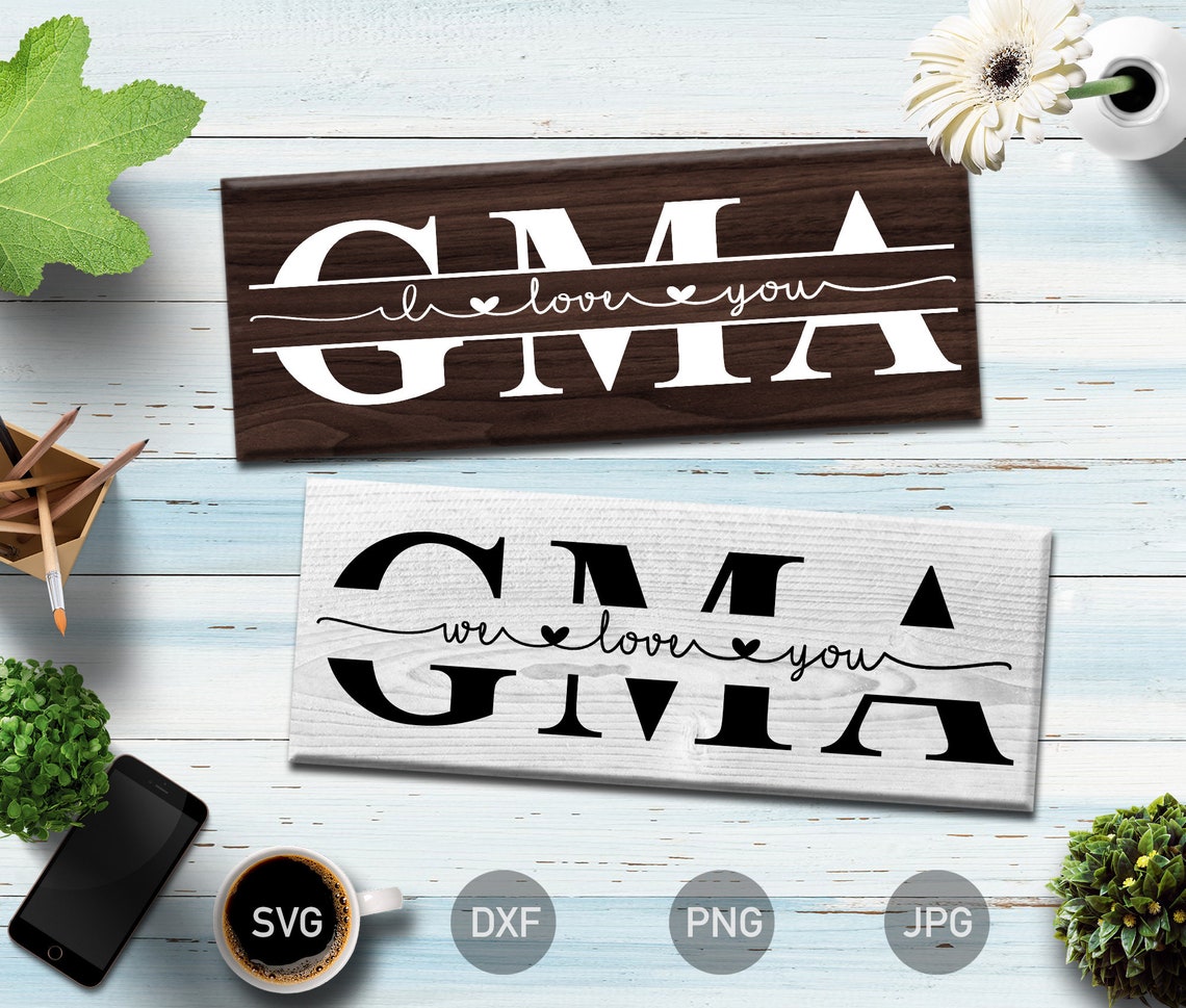 GMA Monogram SVG Grandma G-MA Sublimation Design Png Dxf - Etsy