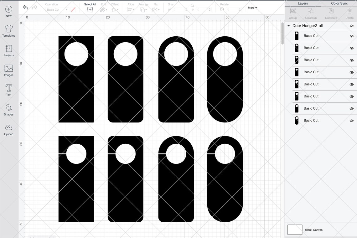 Door Hanger Template 3.5"x8.5"(set2), Door Tag, Shapes Svg Png Eps Dxf ...