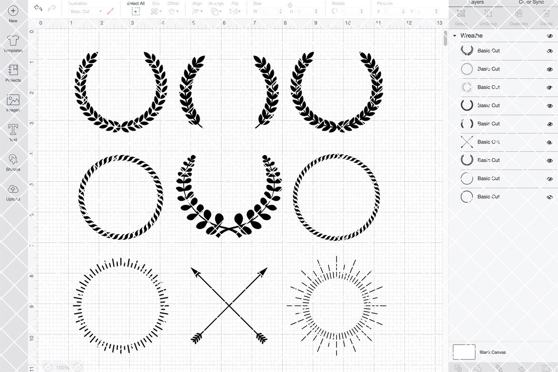 9 Wreath Designs SVG Wreath Shapes Svg Png Eps Dxf Jpg Files - Etsy