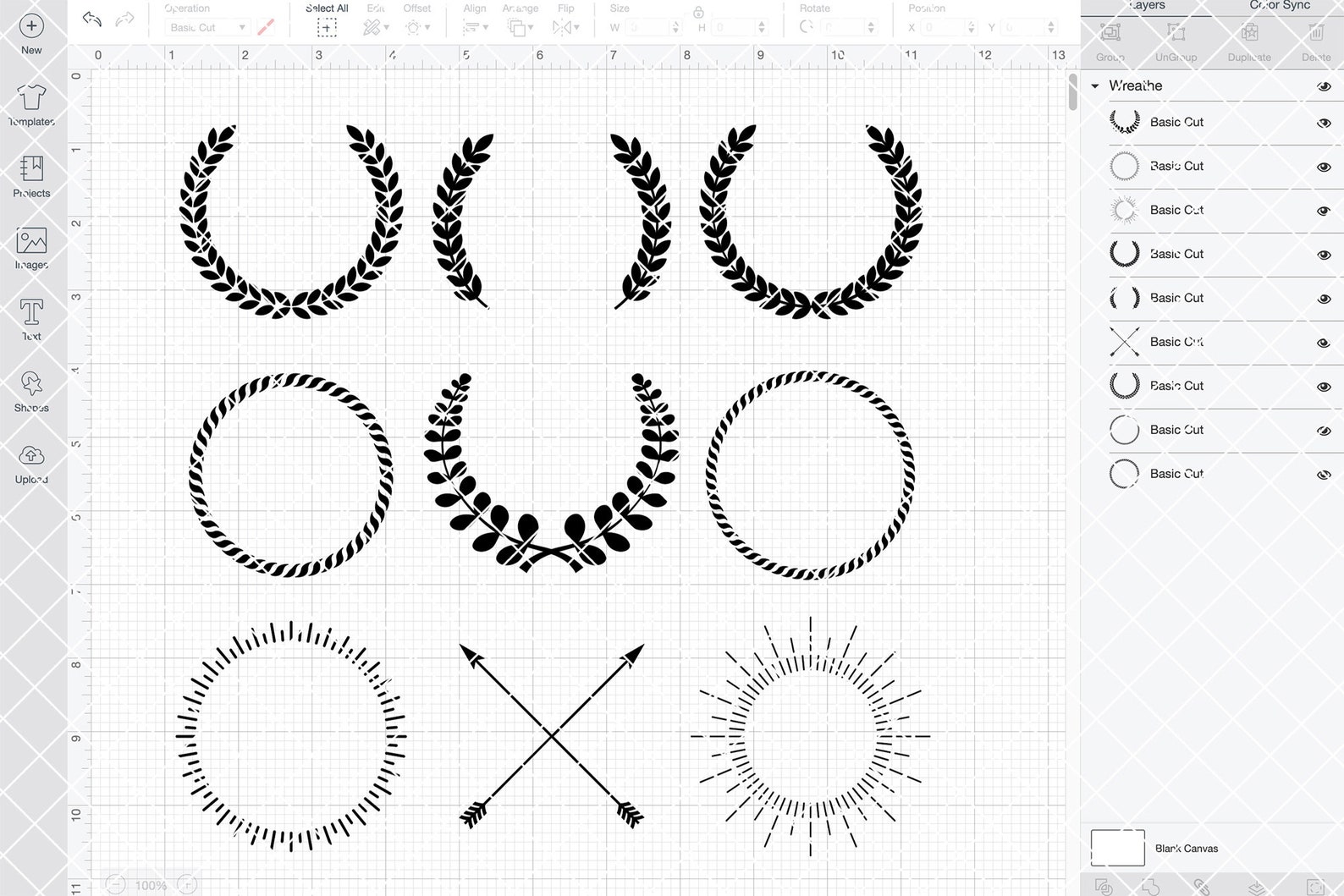 9 Wreath Designs SVG Wreath Shapes Svg Png Eps Dxf Jpg Files - Etsy
