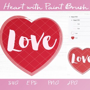 Red Heart With Love SVG, Valentine's Day SVG, Love SVG, Digital ...
