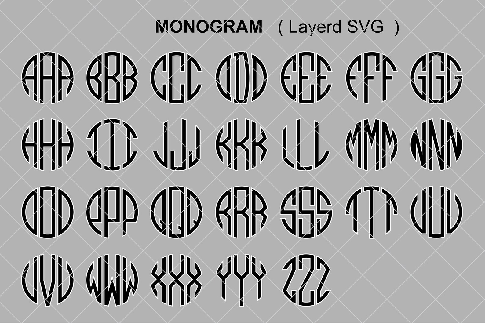 Circle Monogram SVG Alphabet Designs Shapes Svg Png Eps Dxf - Etsy