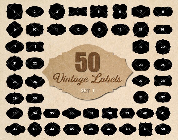 Vintage Labels Svg set 1 Tag Svg Banner Svg Shapes SVG - Etsy