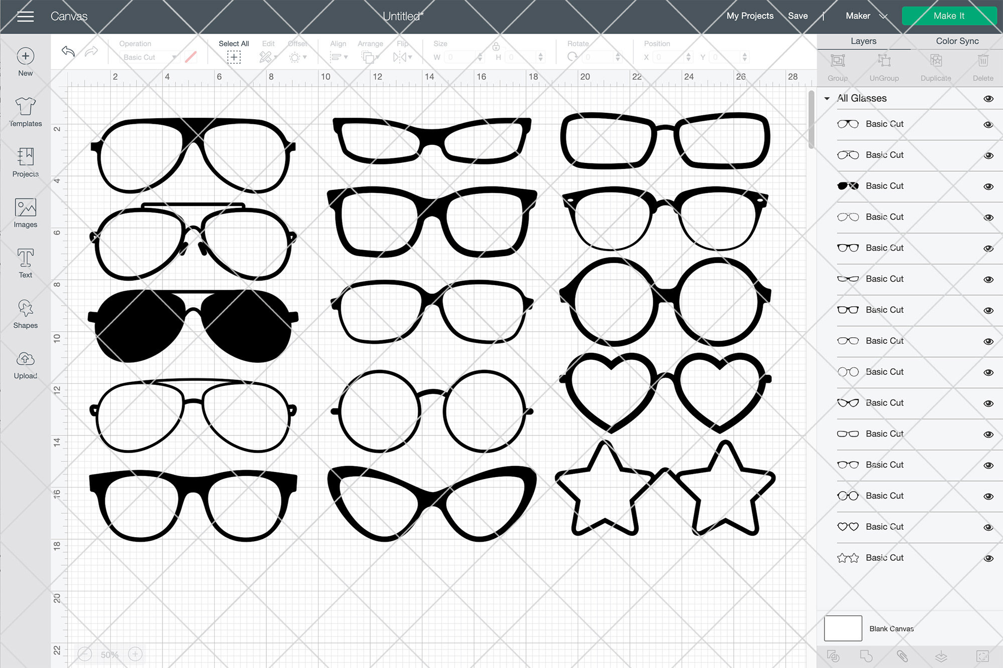 Glasses Svg Eyeglasses Sublimation Shapes Svg Png Eps Dxf - Etsy