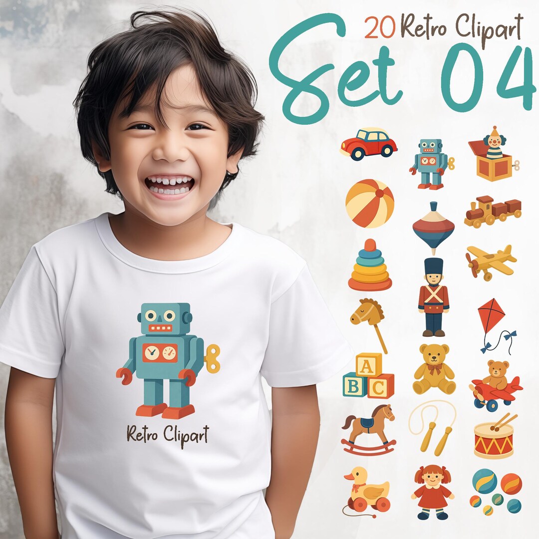 20 Retro Clipart PNG Set 04 – Vintage Toys | Transparent Background ...