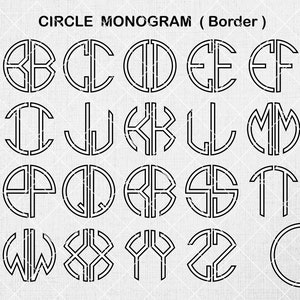 Circle Monogram SVG ,2 Alphabet Designs, Shapes Svg Png Eps Dxf Files ...