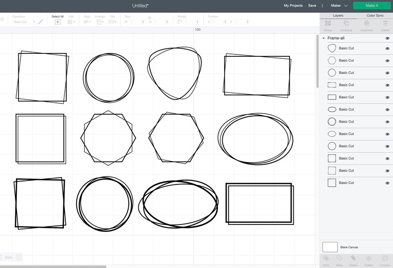 12 Geometric Frame Svg Double Frame Svg Rectangle Border - Etsy