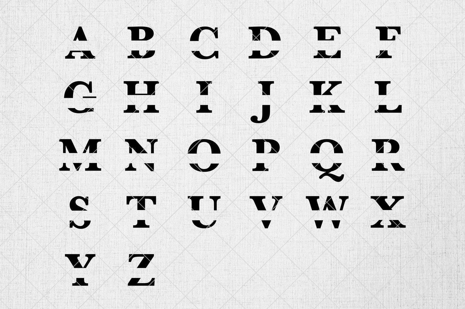 Split Monogram Svg Alphabet And Ribbon Designs Shapes Svg Png Etsy