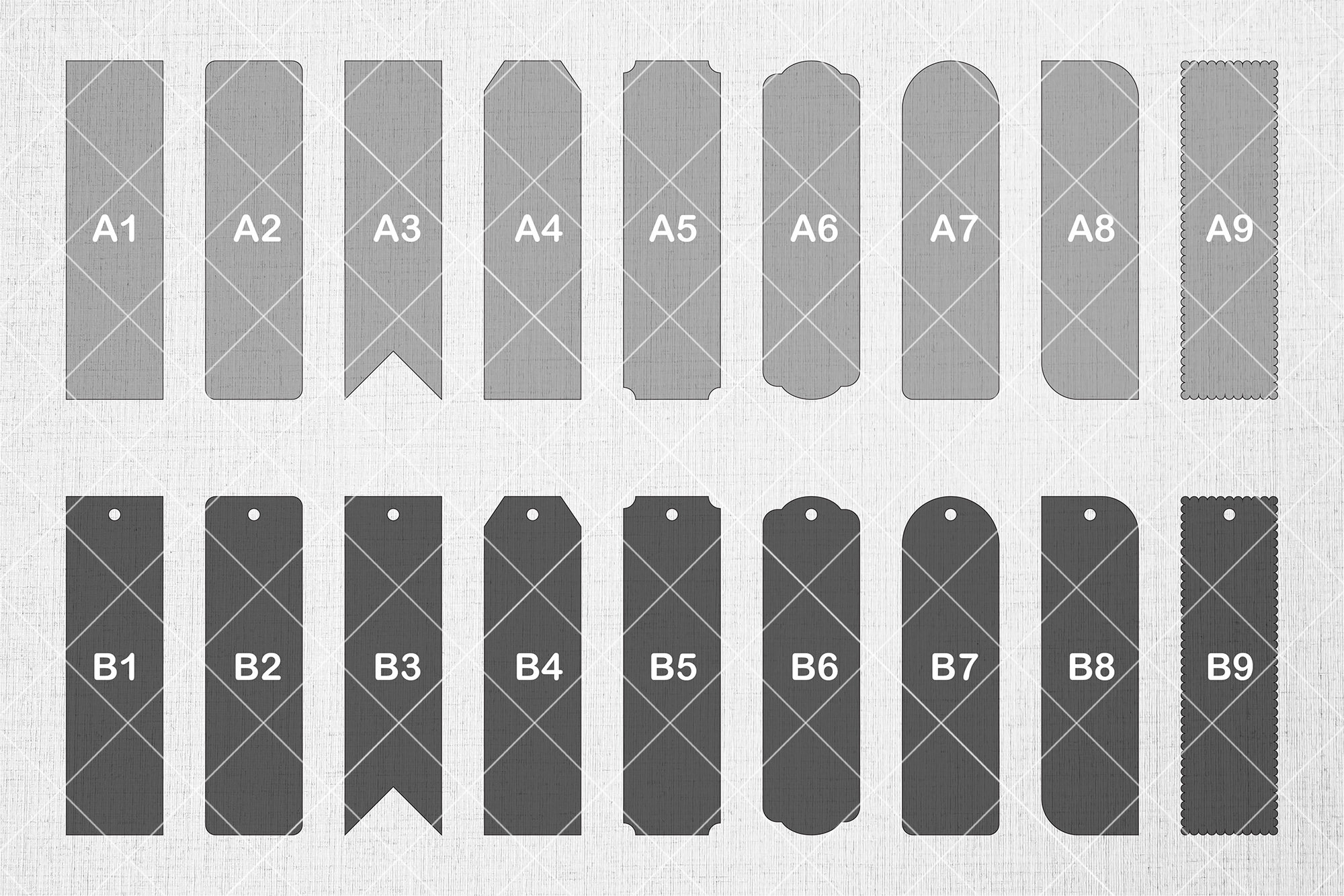 18 Bookmarks Template 2x7 SVG Bookmarks - Etsy