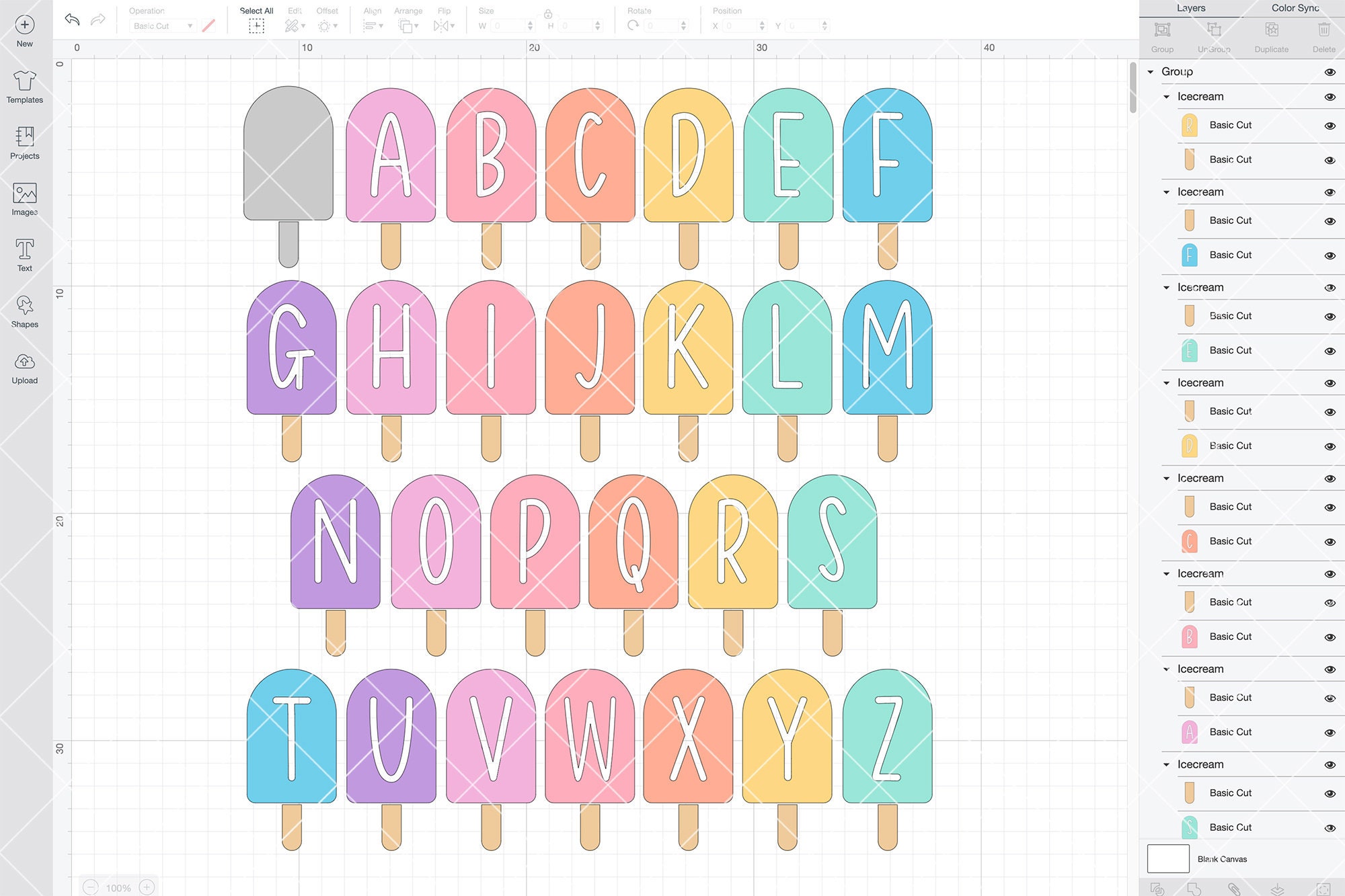 Ice Cream Alphabet SVG Ice Cream Designsshapes Svg Png Eps | Etsy