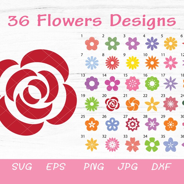 Flower Shapes Svg - Etsy