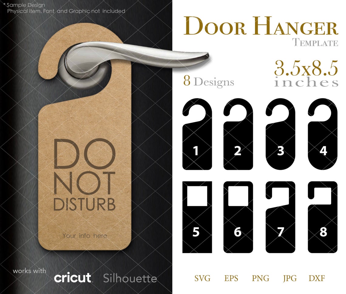 Door Hanger Template 3.5x8.5set1 Door Tag - Etsy