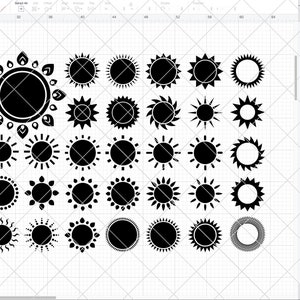 Sun Icons SVG, Sun Sublimation ,sun Shapes Svg Png Eps Dxf Jpg Files ...