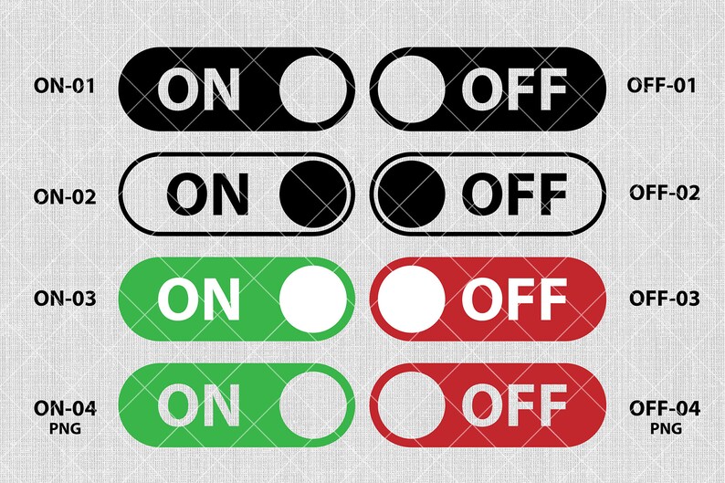 On off Toggle Power Switches SVG Shapes Svg Png Eps Dxf Jpg - Etsy