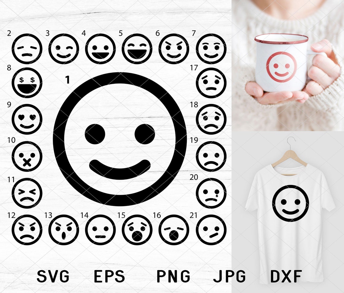 Smile Svg Smiley Face Bundle Smiley Svg Cute Smiley Smile - Etsy