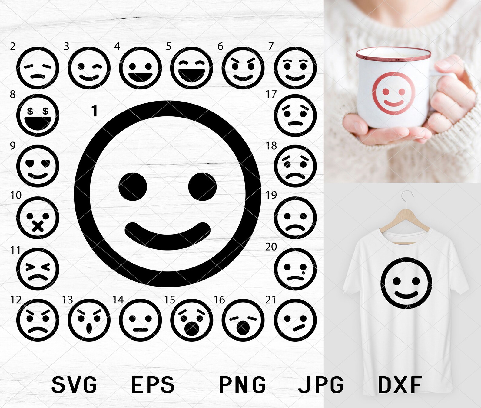 Smile Svg Smiley Face Bundle Smiley Svg Cute Smiley Smile - Etsy