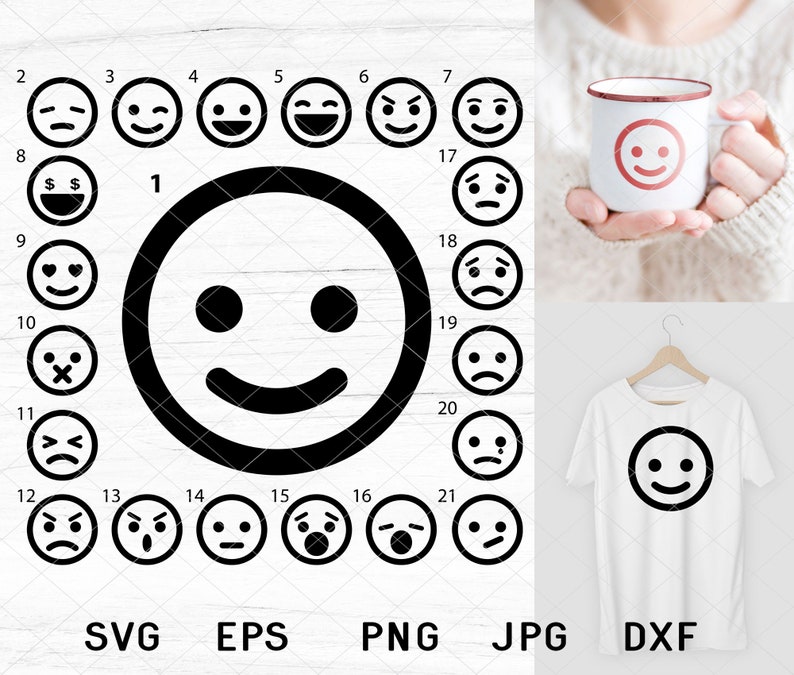 Smile Svg Smiley Face Bundle Smiley Svg Cute Smiley Smile - Etsy