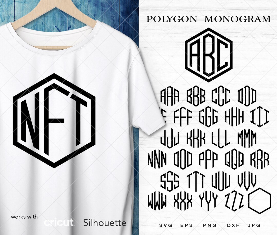 Polygon Monogram SVG , NFT Alphabet Designs, Shapes Svg Png Eps Dxf ...