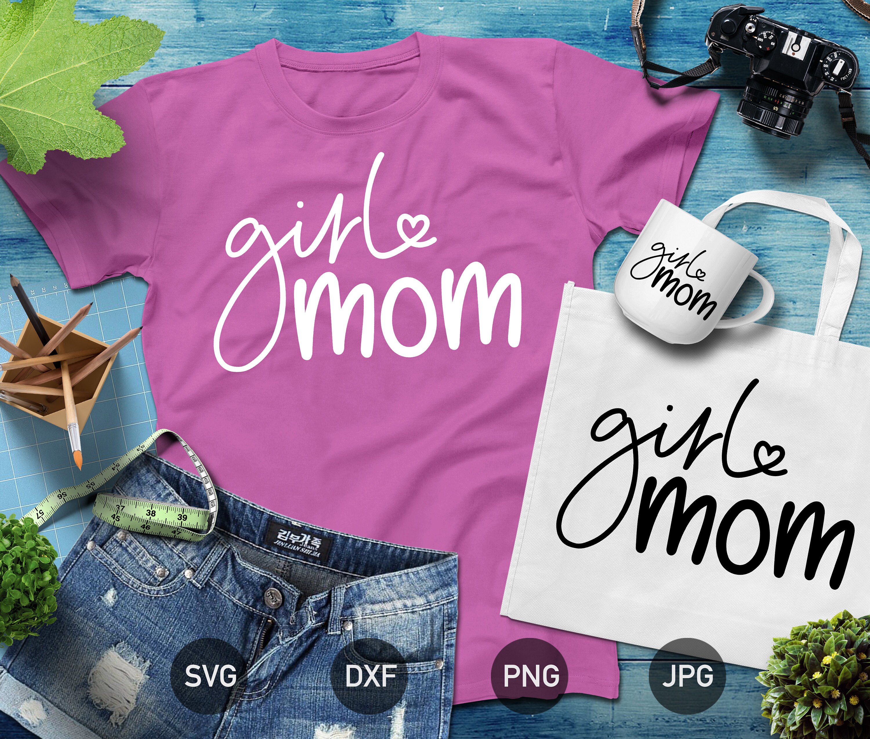 Girl Mom SVG Mother's Day Sublimation Design Png Dxf - Etsy
