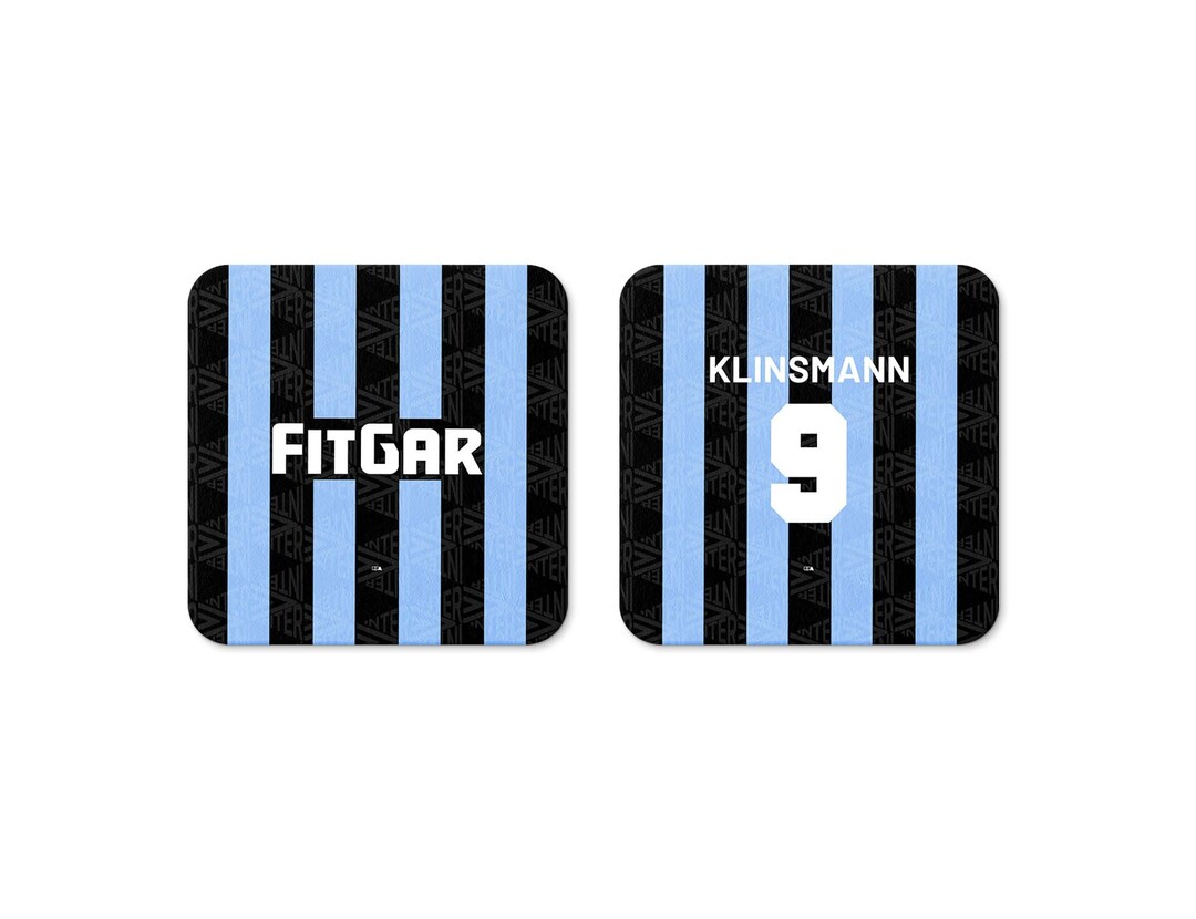 Inter 1991-92 Home Kit Coaster | Ceramic Beer Coaster | Football Soccer ...