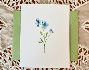 Forget Me Not Blank Greeting Card Original Art Print - Etsy