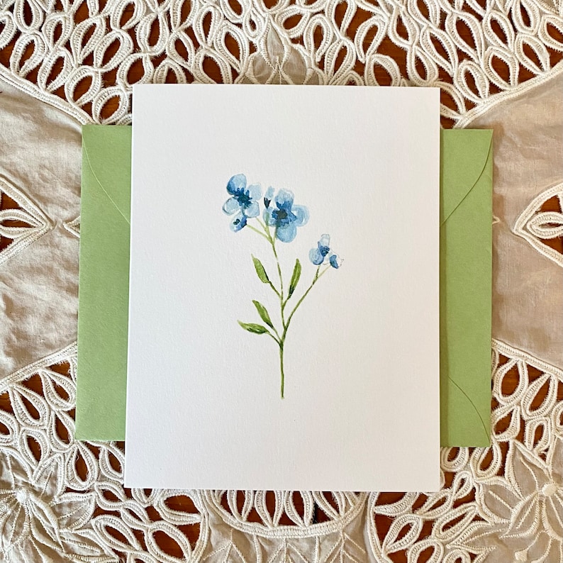 Forget Me Not Card - Etsy