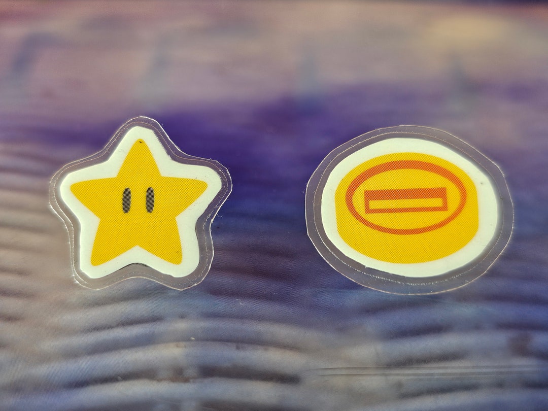 Mismatched Super Star & Coin Super Mario Bros. Push Back Earrings - Etsy