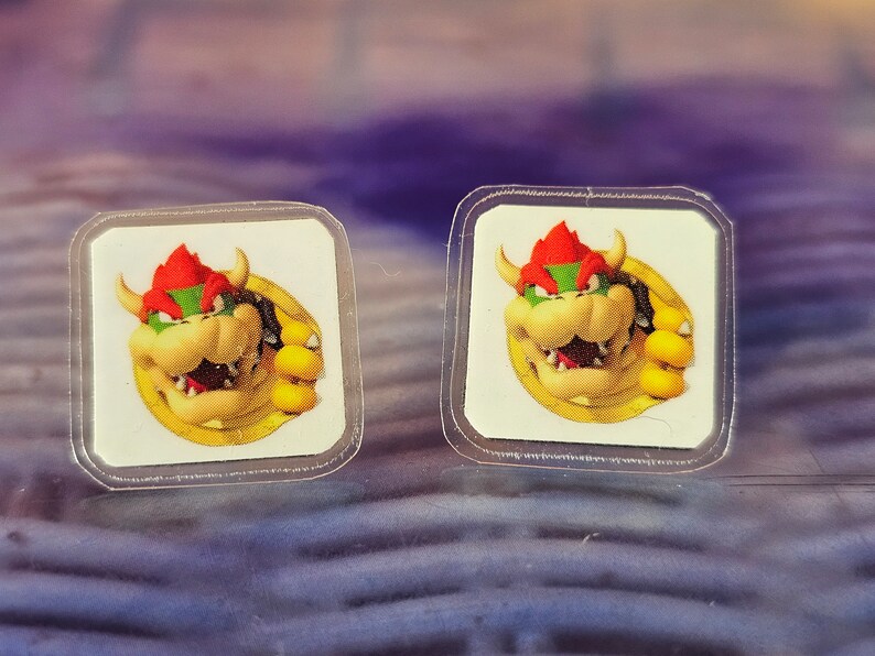 Bowser Super Mario Bros. Push Back Earrings - Etsy