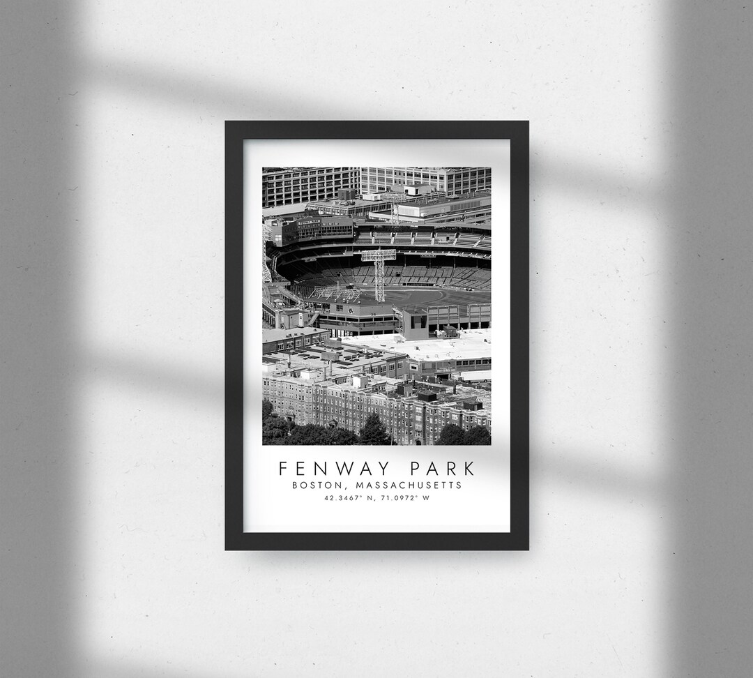 FENWAY PARK Boston Red Sox | Print for Baseball Lovers | Black and ...