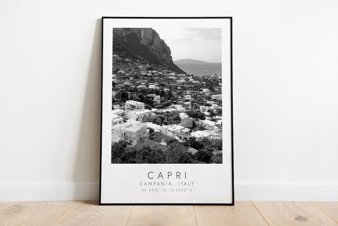 CAPRI Italy | Print for Travel Lovers | Black and White Art ...