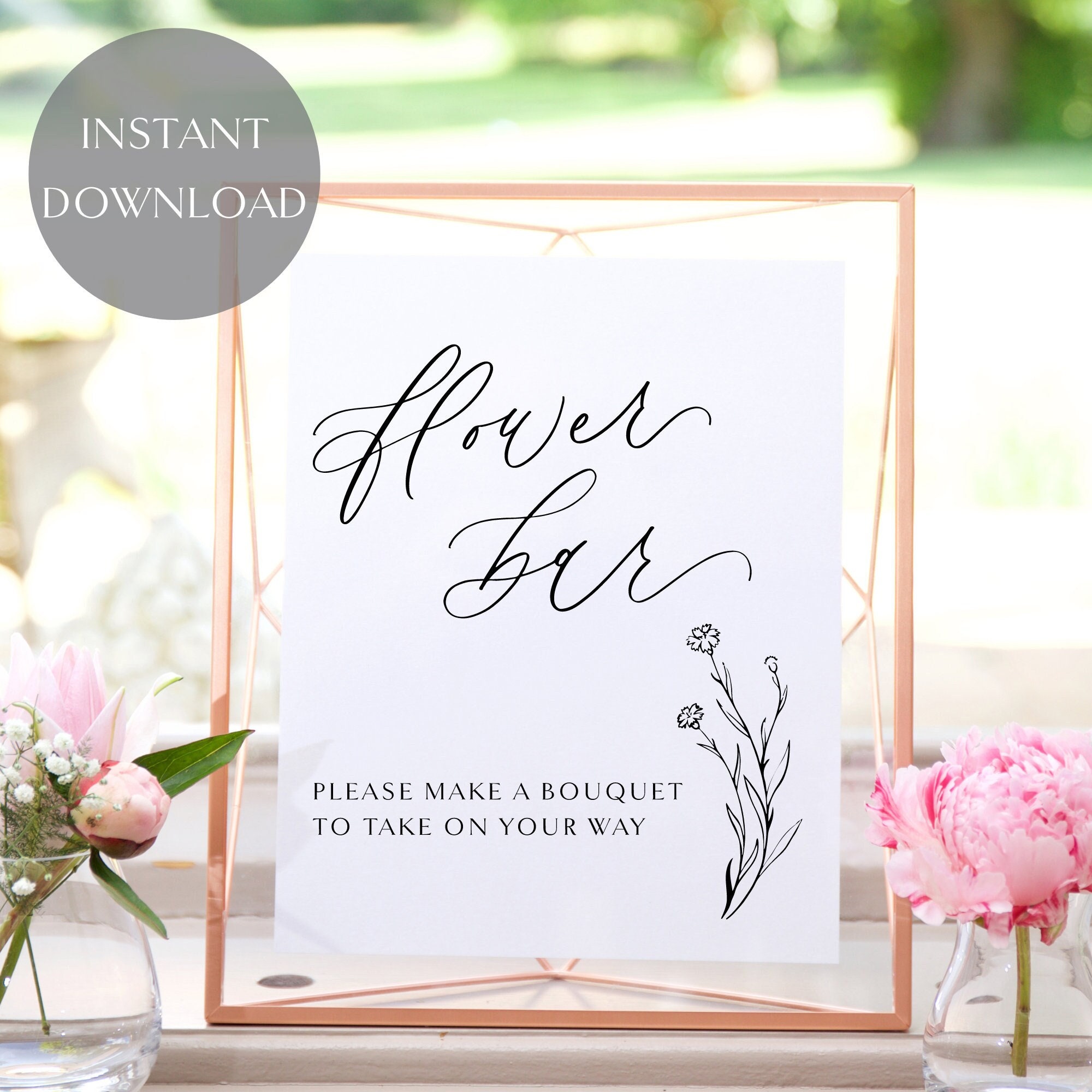 Flower Bar Sign, Bridal Boho Shower Sign, Baby Shower Sign Decor, Bloom ...