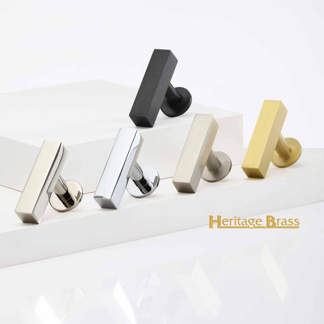 Offset Square Cabinet Knob Kitchen Cabinet Knobs Heritage Brass Solid Brass Hardware - Etsy