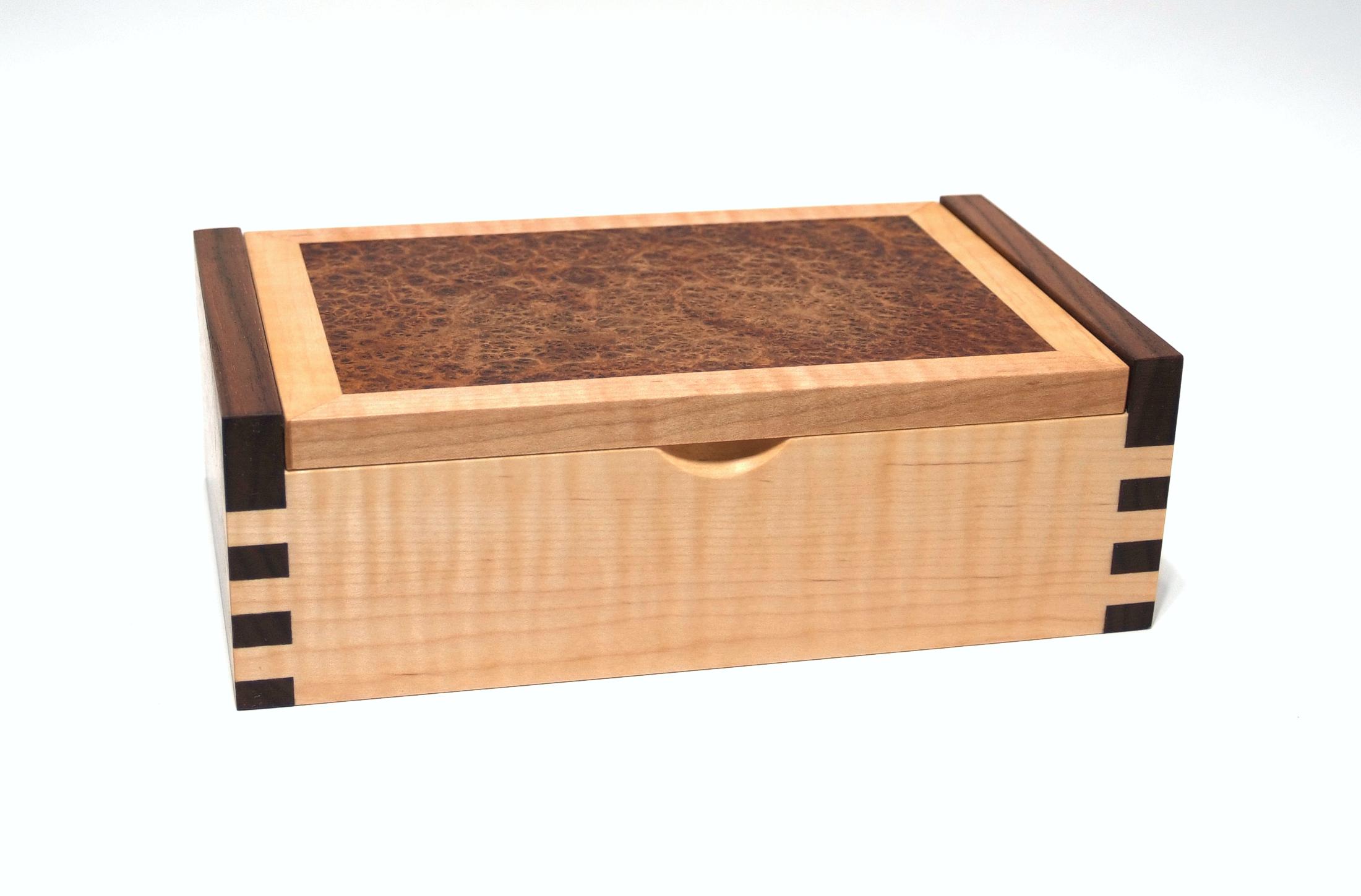 Wooden Box, Gift Box, Keepsake Box, Made of Walnut, Maple, and Amboyna ...