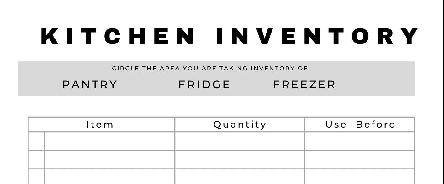 Kitchen Inventory Printable Pdf - Etsy