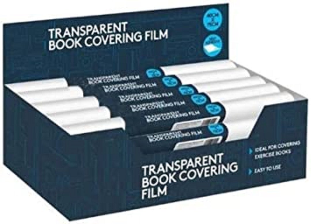 Transparent Book Covering Film Heavy Duty Plastic Clear Sticky Back ...