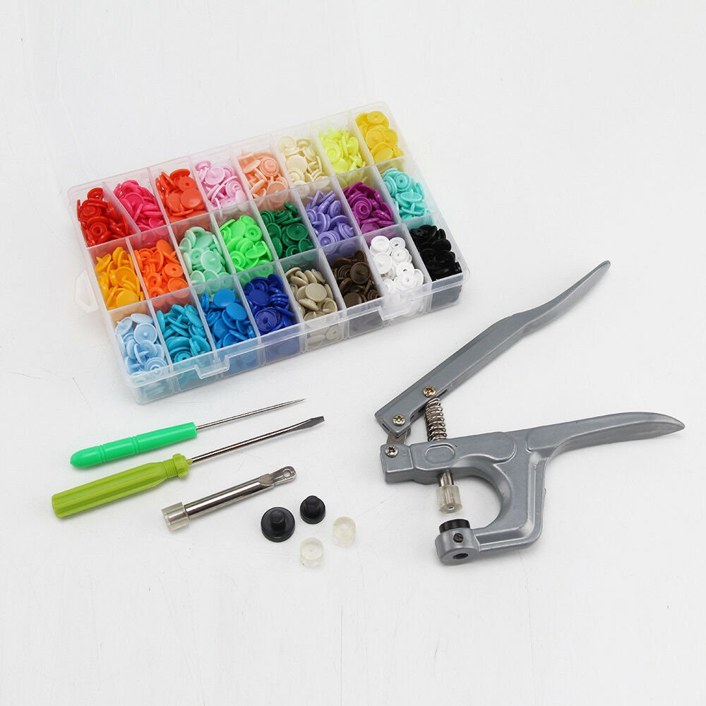 Plastic Buttons Stubs Poppers Fastener Snap Pliers KAM Snaps 360pcs T5 ...