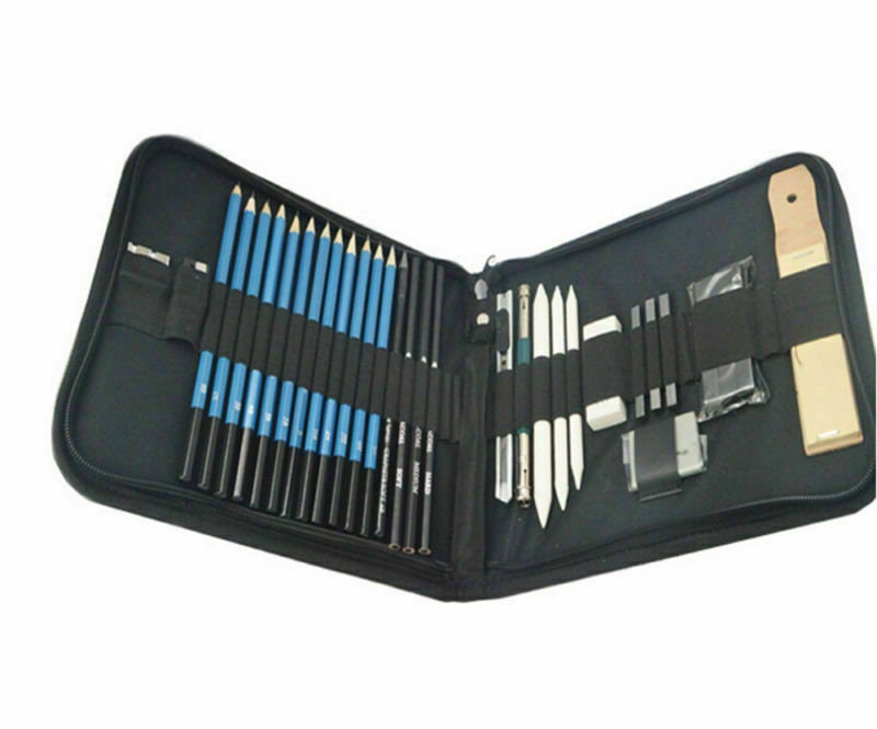 Art Pencil Kit Pro Sketching Drawing Student Graphite Charcoal - Etsy UK