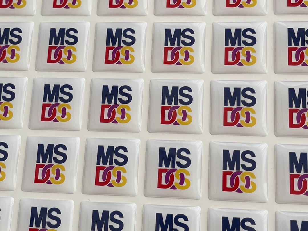 MS-DOS PC Case Badge White 1 X 1 - Etsy