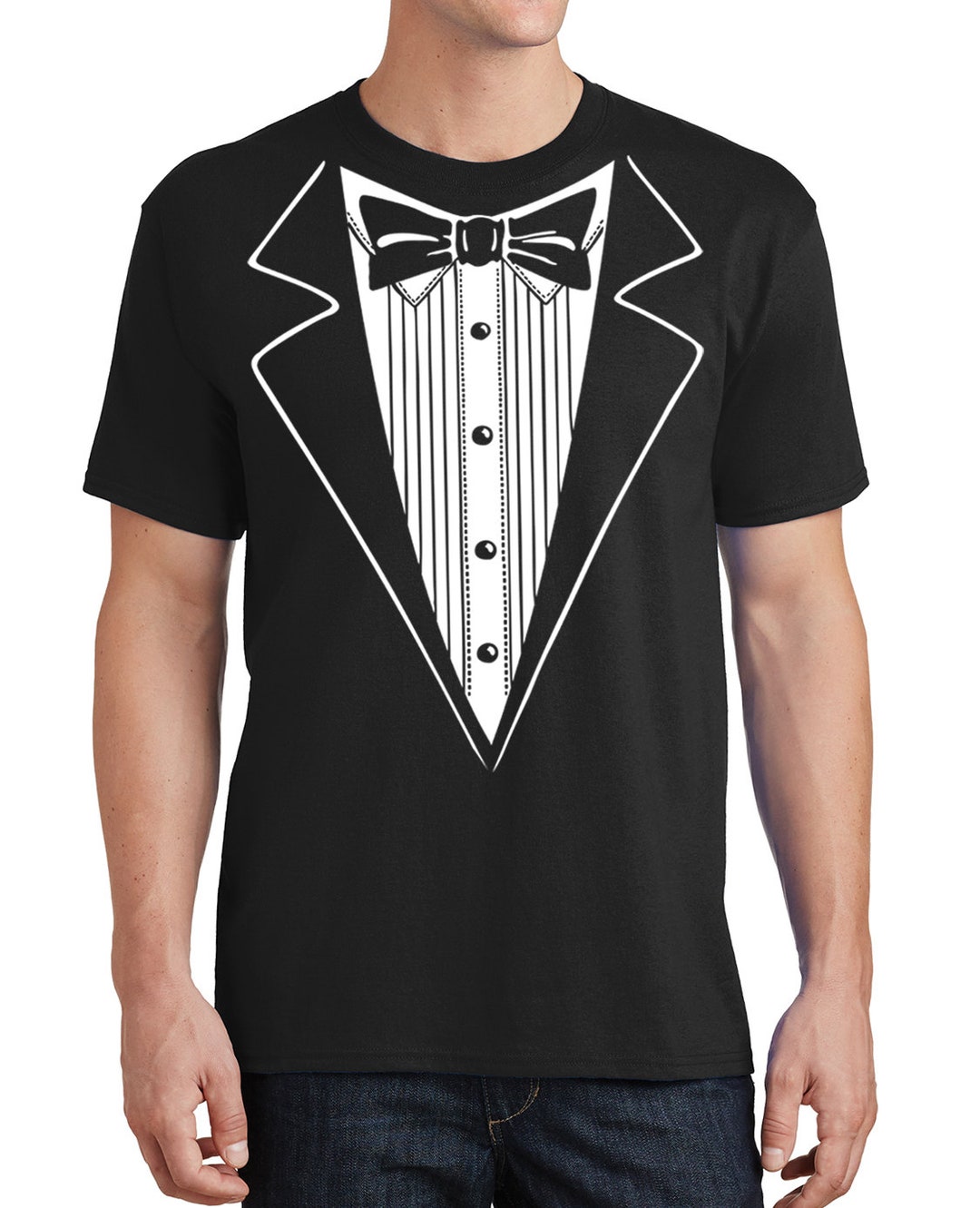 Classic Printed Tuxedo Prom Wedding Party Men's T-shirt - Etsy