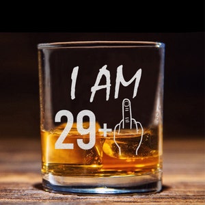 29 + 1 Middle Finger 30th Birthday Whiskey Glass - Etsy