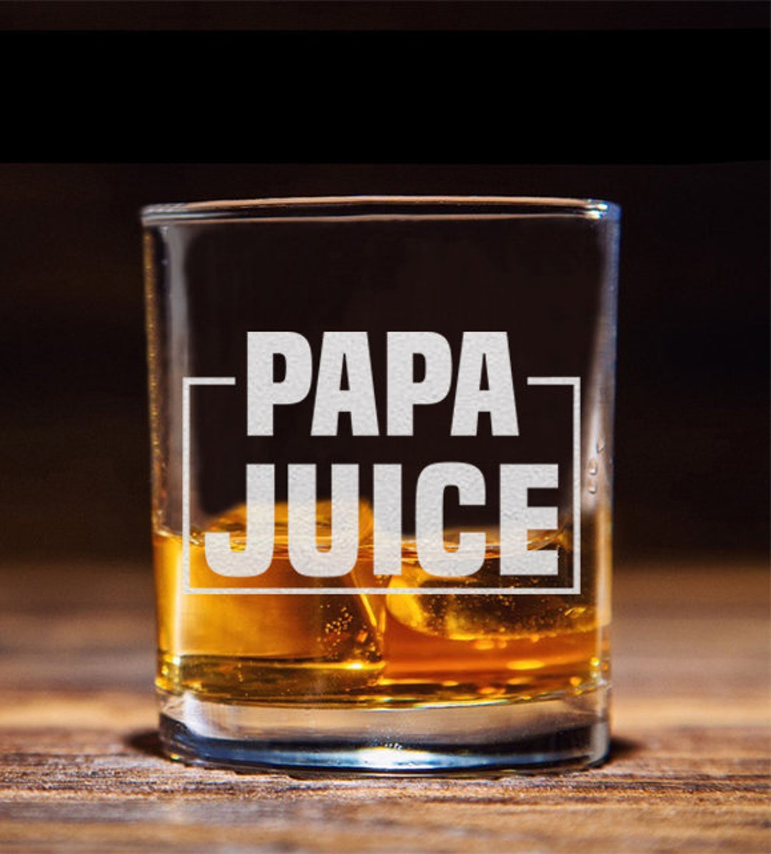 Papa Juice Whiskey Glass Funny Birthday Retirement Fathers Day Gift for ...