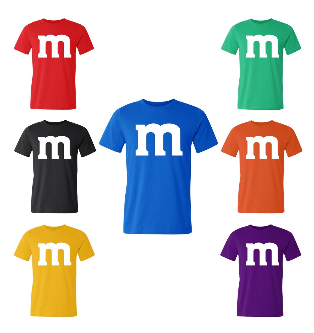 Letter M Halloween Team Costume Men's T-shirt Funny Halloween Cosplay ...