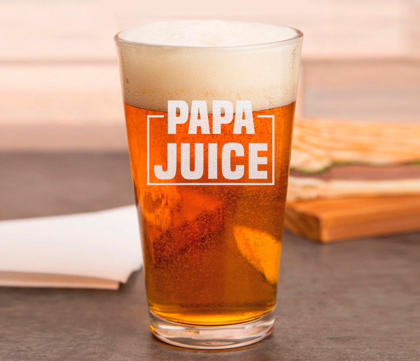 Papa Juice Beer Pint Funny Birthday Fathers Day Gift for Dads, Grandpas ...