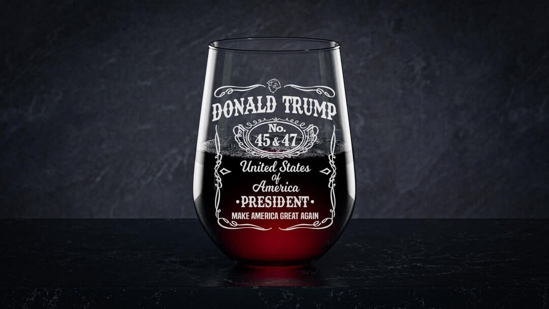 President Trump Laser Engraved Wine Glass, Right Wing, Conservative ...