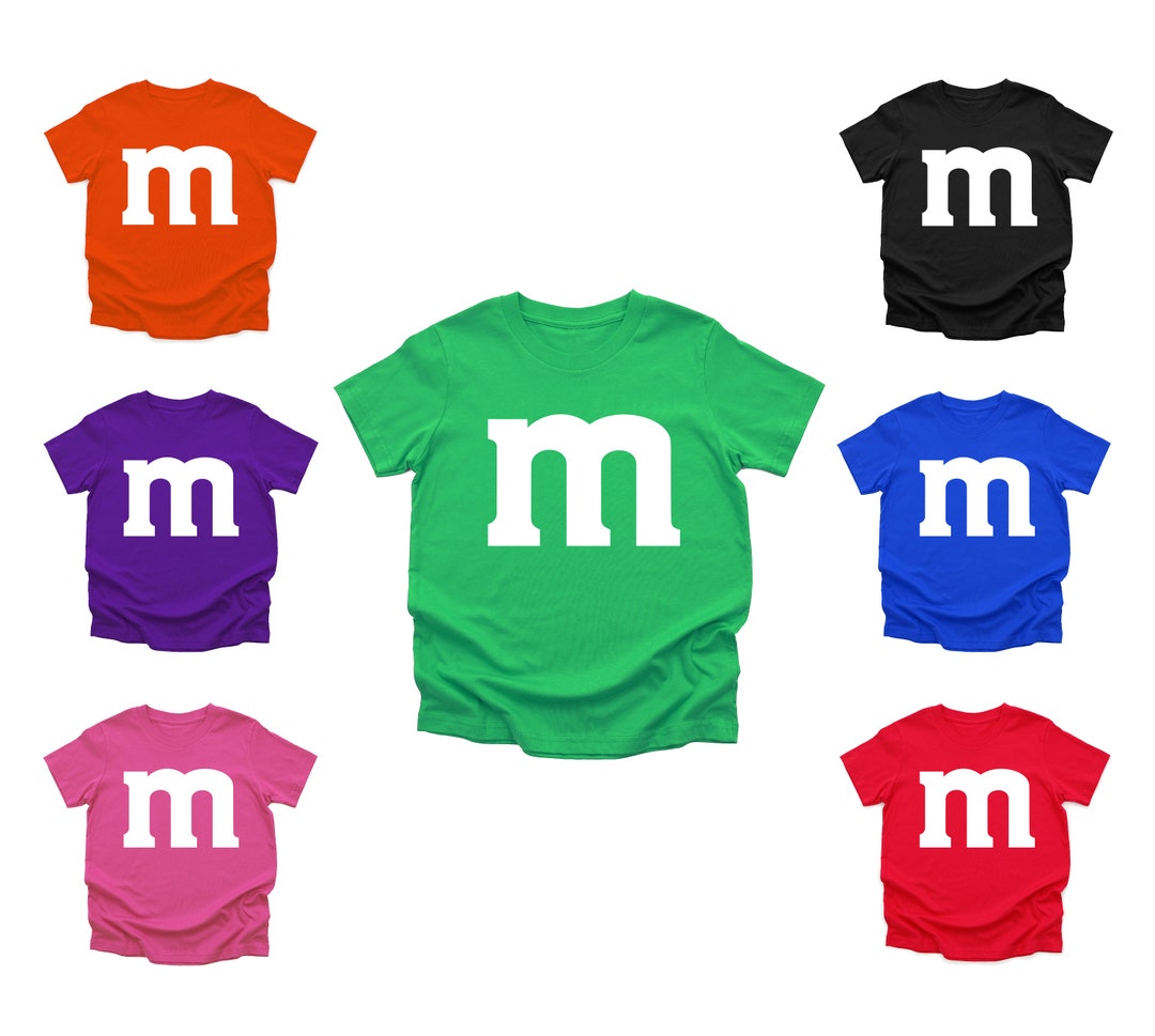 Letter M Halloween Team Costume Youth T-shirt Funny Halloween Cosplay ...