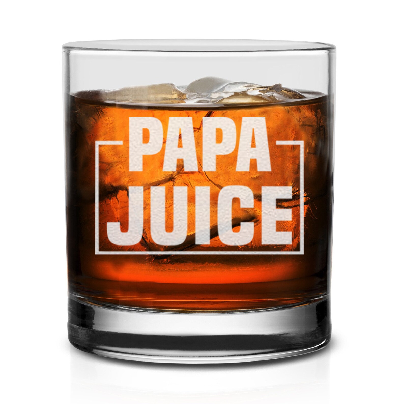 Papa Juice Whiskey Glass Funny Birthday Retirement Fathers Day Gift for ...