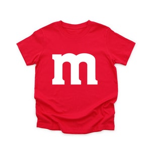 Letter M Halloween Team Costume Youth T-shirt Funny Halloween Cosplay ...